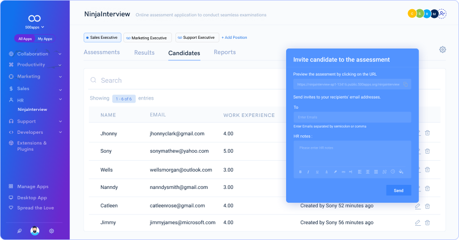 Assessment Management | NinjaInterview by 500apps